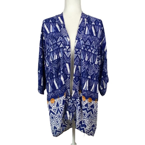 Knox Rose | Tops | Knox Rose Blue Surfs Up Kimono Duster Boho Beach ...